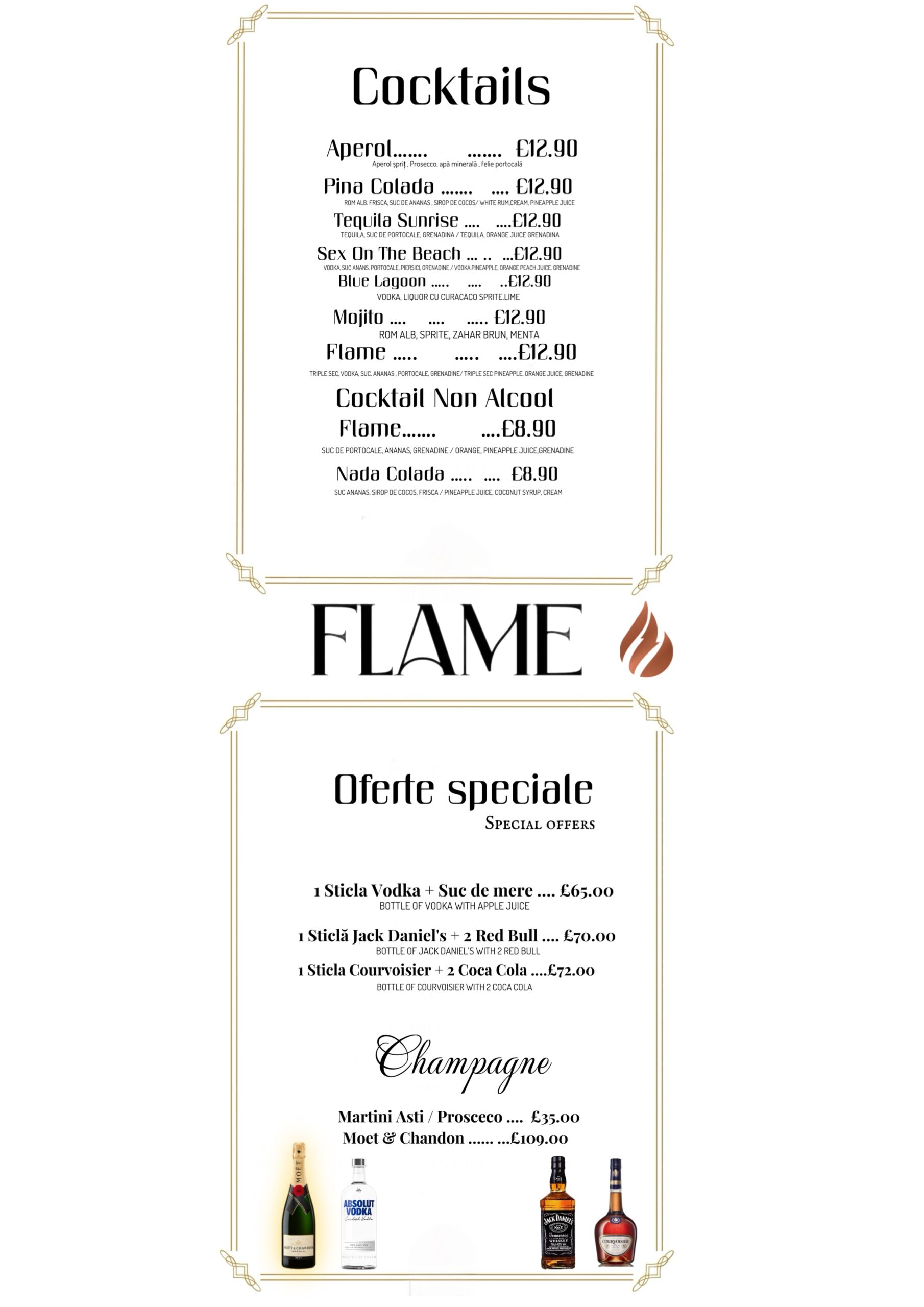 Menu - Flame-Restaurant